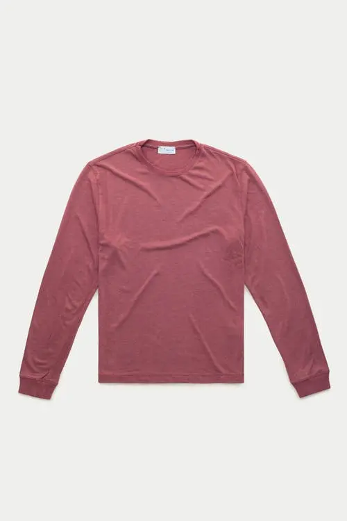 WOLF VS. GOAT (WVG) Long Sleeve Heavyweight Jersey Crewneck - Rosewood