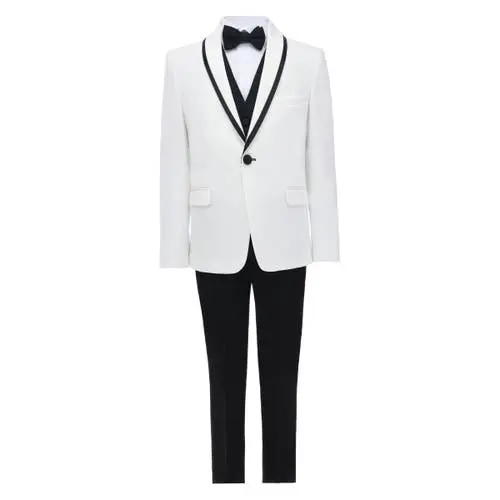 MOUSTACHE Suit Set With Black Accents - White