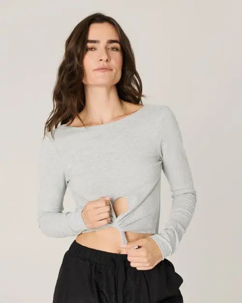 DAUGHTER LESSONS Adjustable Long Sleeve Top - Grey