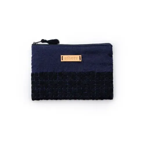 OTHERS TRADE FOR HOPE Hand-embroidered Dhaka Purse - Navy Blue