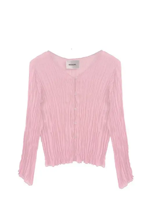 Baacal Maya Pleated Cardigan - Pink