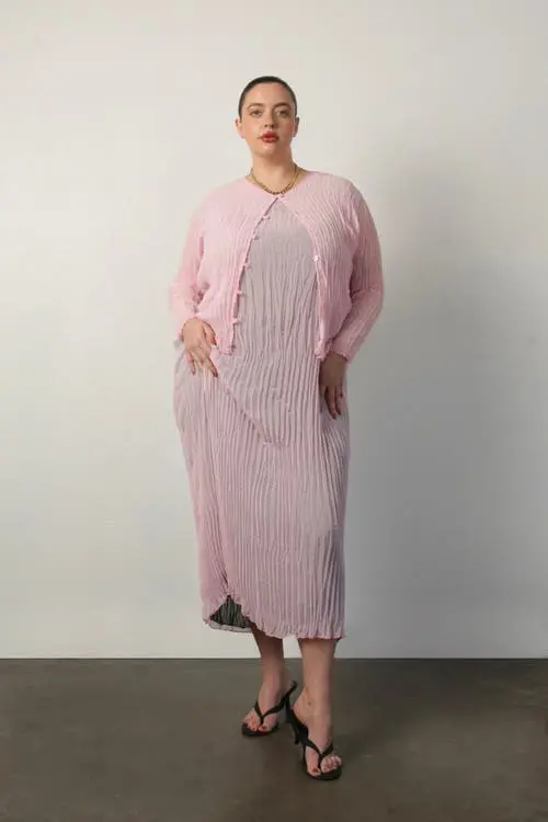 Baacal Maya Pleated Cardigan - Pink