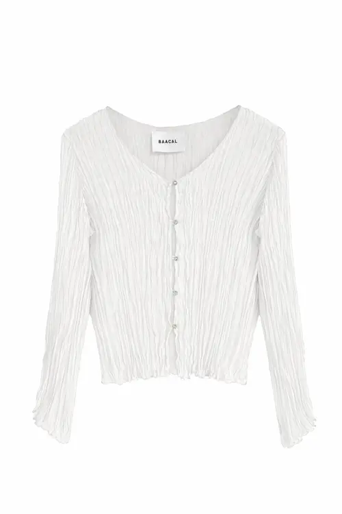 Baacal Maya Pleated Cardigan - White