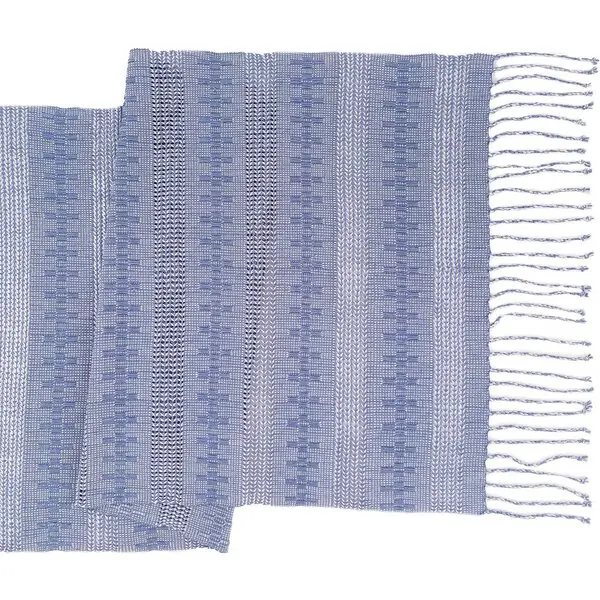MAYAN HANDS Calado Table Runner - Blue