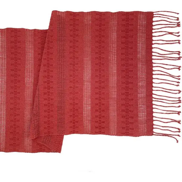 MAYAN HANDS Calado Table Runner - Red