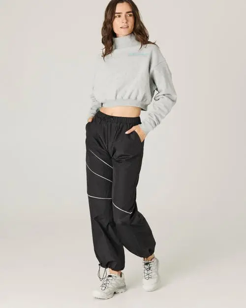 DAUGHTER LESSONS Cowl Neck Cropped Sweatshirt - Grey