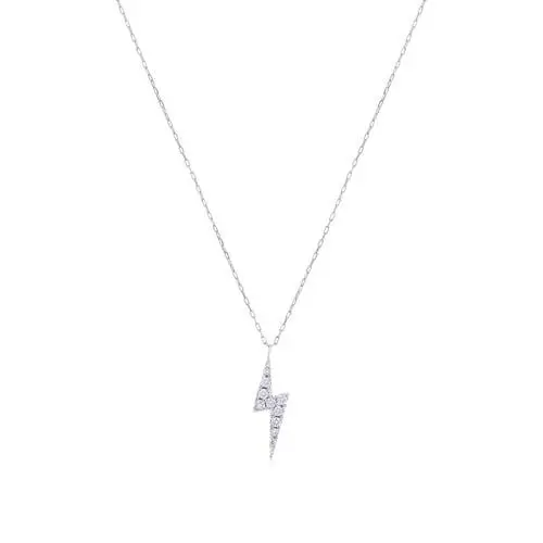 THE LOVERY FINE JEWELRY Diamond Lightning Bolt 18k Necklace - White Gold