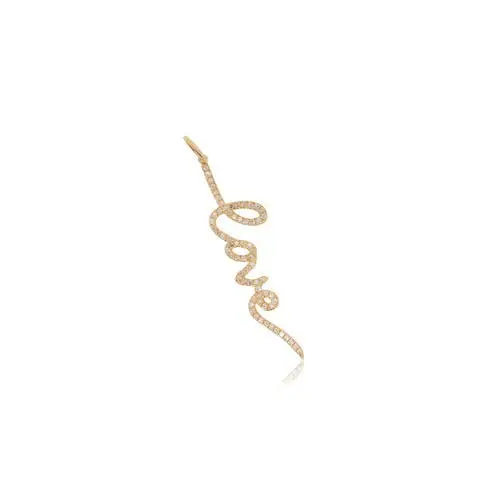 THE LOVERY FINE JEWELRY Diamond Script Love Charm - Yellow Gold
