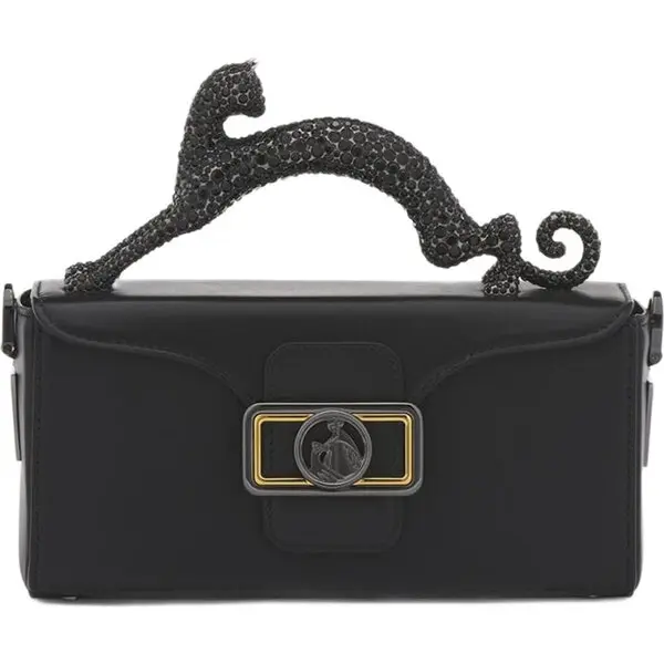 LANVIN Nano Pencil Cat Leather Bag - Black