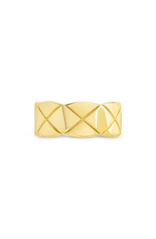 Sterling Forever Audrey Quilted Band Ring - Gold