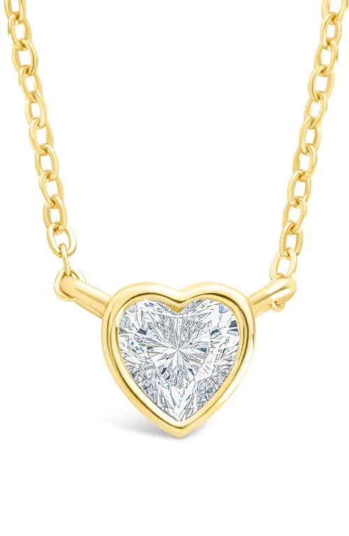 Sterling Forever Heart Bezel Pendant Necklace - Gold