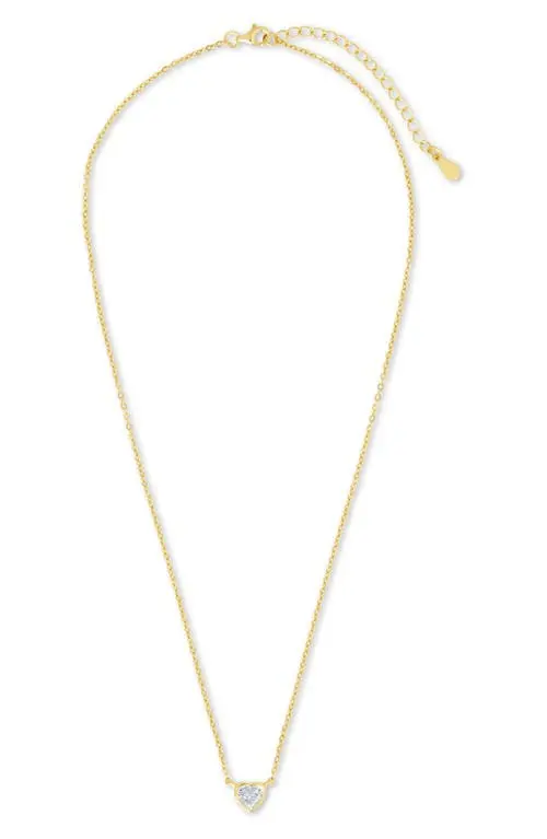 Sterling Forever Heart Bezel Pendant Necklace - Gold