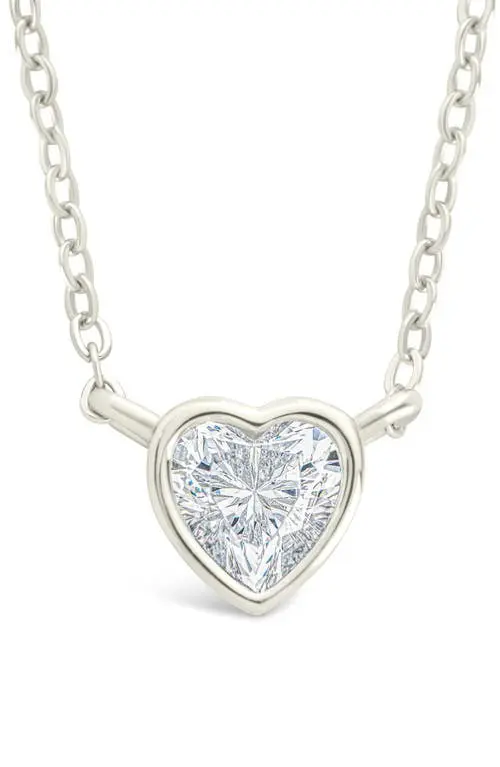 Sterling Forever Heart Bezel Pendant Necklace - Silver
