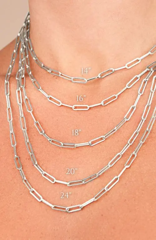 Sterling Forever Paper Clip Chain Necklace - Silver