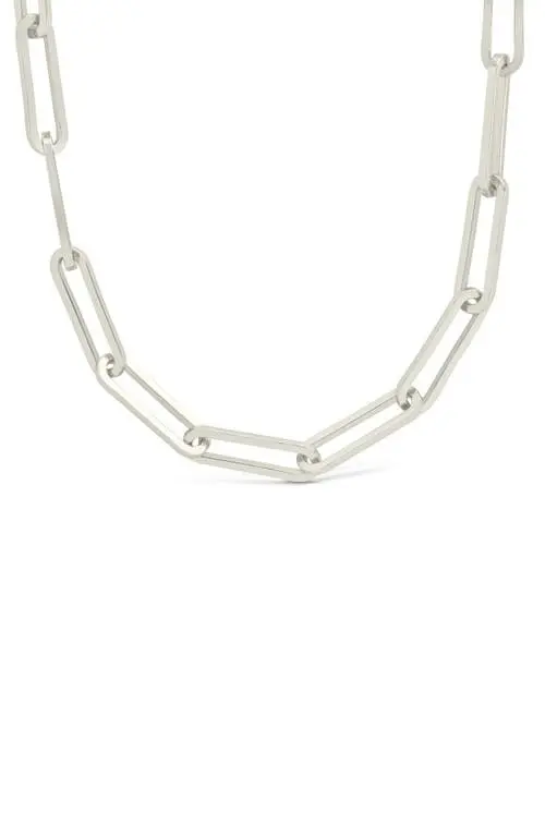 Sterling Forever Paper Clip Chain Necklace - Silver