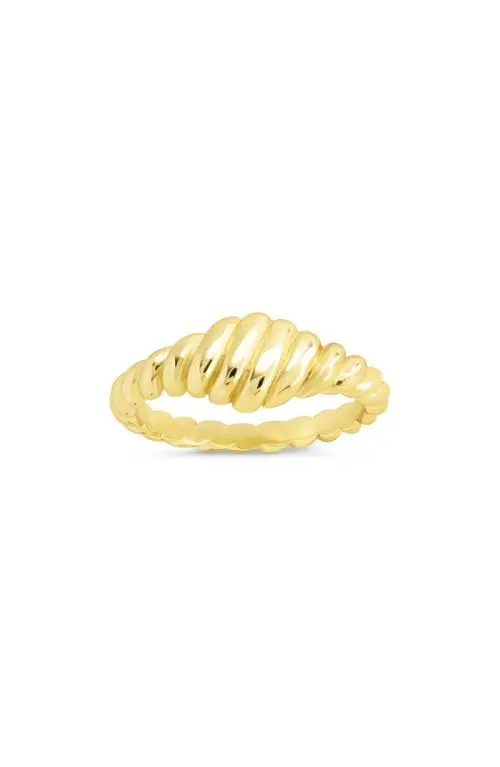 Sterling Forever Paula Ribbed Ring - Gold
