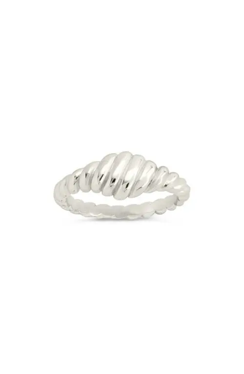 Sterling Forever Paula Ribbed Ring - Silver