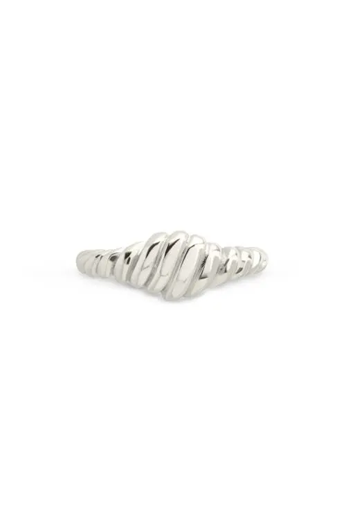 Sterling Forever Paula Ribbed Ring - Silver