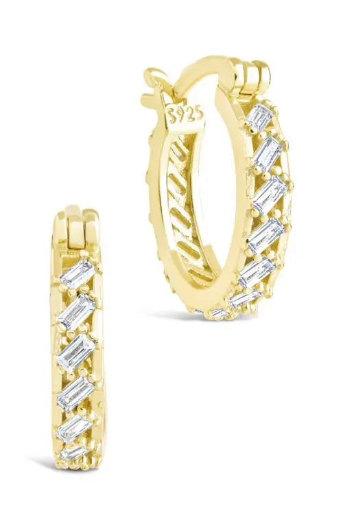 Sterling Forever Micro Cubic Zirconia Hoop Earrings - Gold