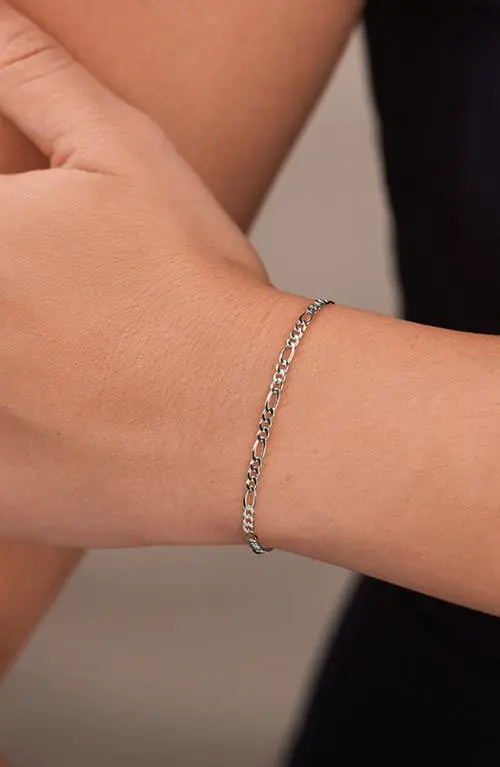 Sterling Forever Figaro Chain Bracelet - Silver