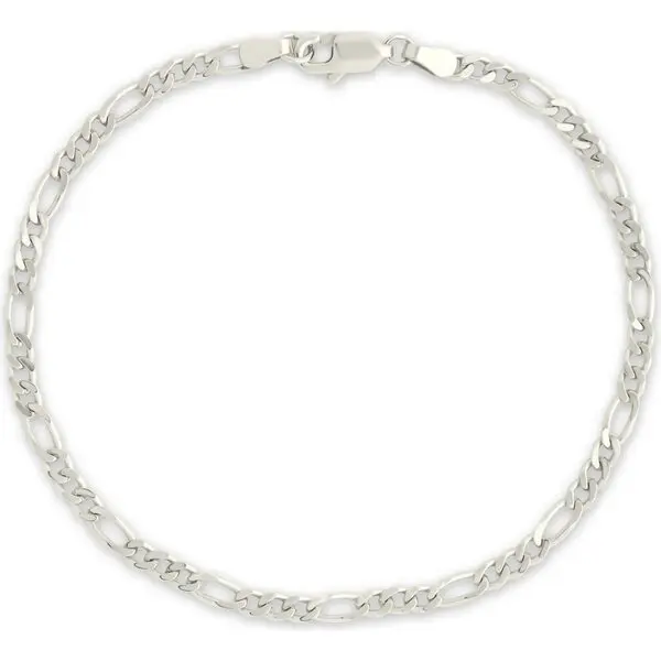 Sterling Forever Figaro Chain Bracelet - Silver