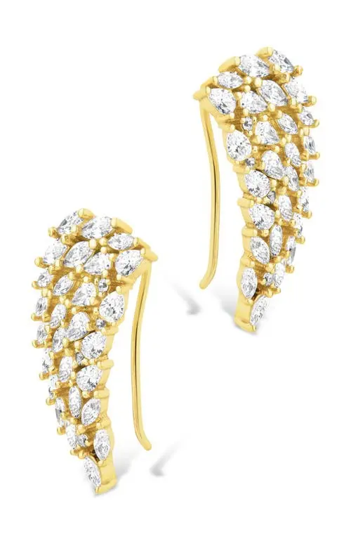 Sterling Forever Cubic Zirconia Ear Crawlers - Gold