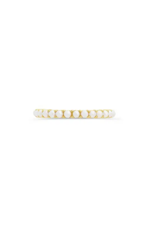 Sterling Forever Gianna Cultured Pearl Eternity Ring - Gold