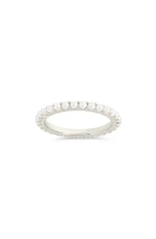 Sterling Forever Gianna Cultured Pearl Eternity Ring - Silver