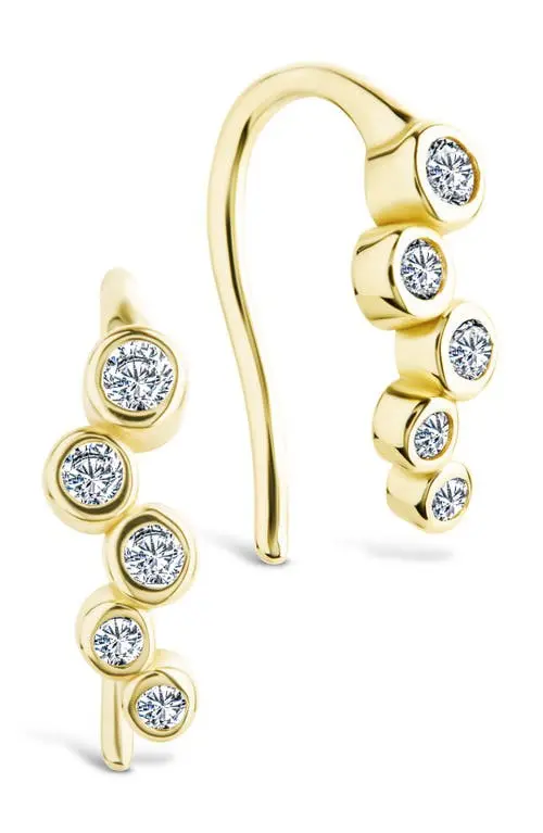Sterling Forever Talia Bezel Cubic Zirconia Ear Crawlers - Gold