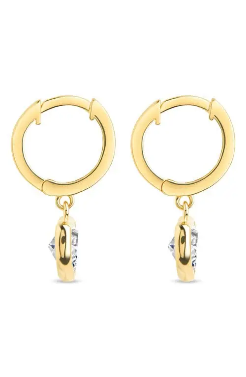 Sterling Forever Lizzy Heart Drop Hoop Earrings - Gold