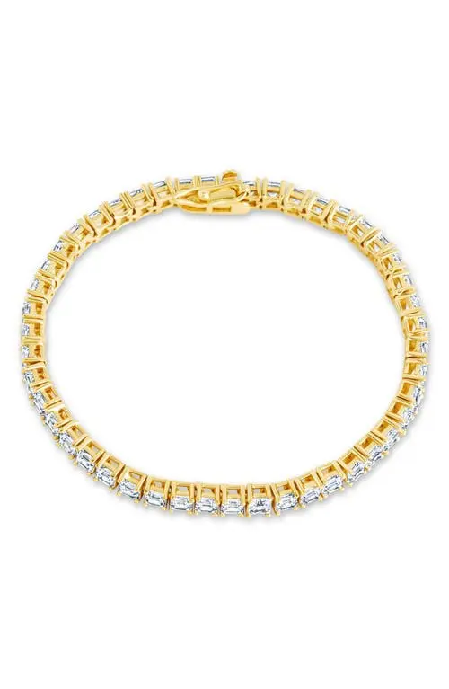 Sterling Forever Brette Cubic Zirconia Tennis Bracelet - Gold