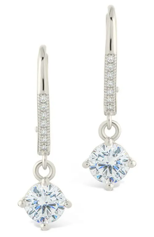 Sterling Forever Matilda Brilliant Cubic Zirconia Drop Earrings - Silver