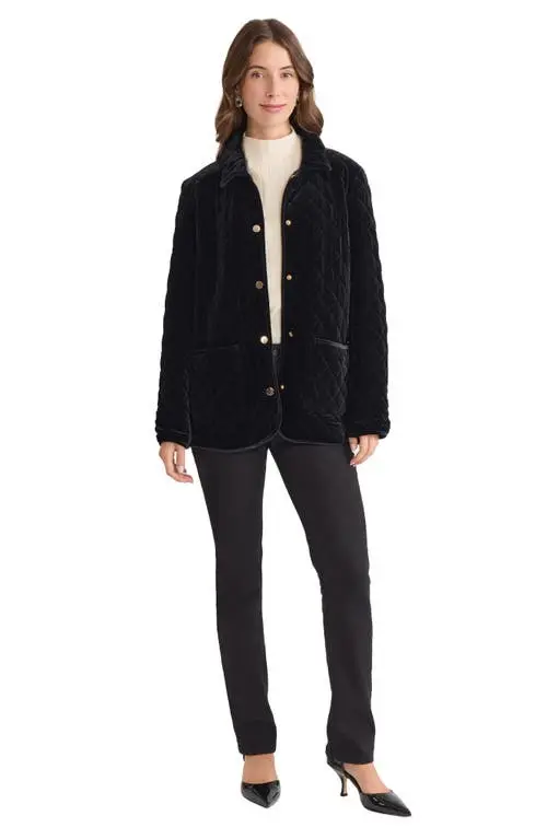 Jones New York Quilted Velvet Snap-front Jacket