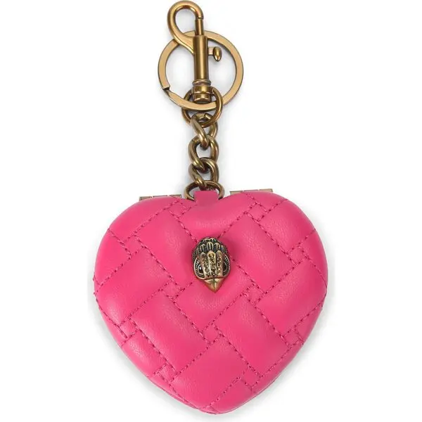 Kurt Geiger Kensington Heart Mirror Bag Charm - Open Pink