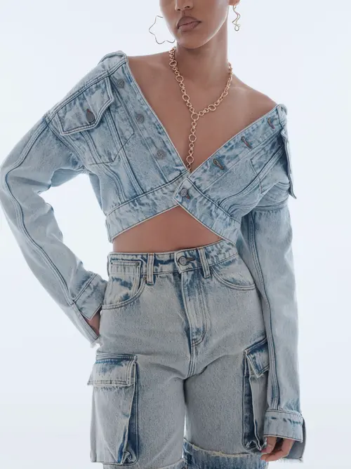 UNTOURAGE THE LABEL Cropped Denim Jacket