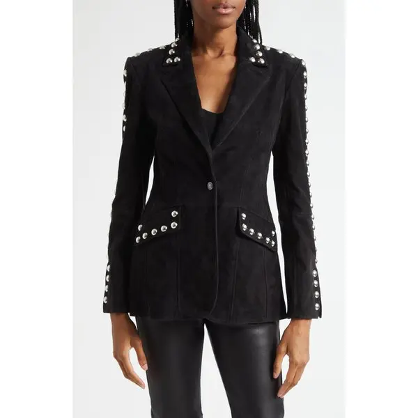 Cinq À Sept Studded Suede Blazer