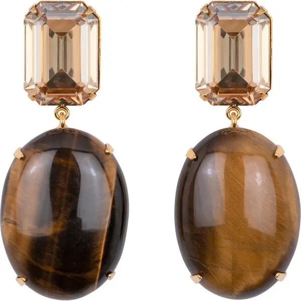 JENNIFER BEHR Xiomara Drop Earrings - Tigers Eye