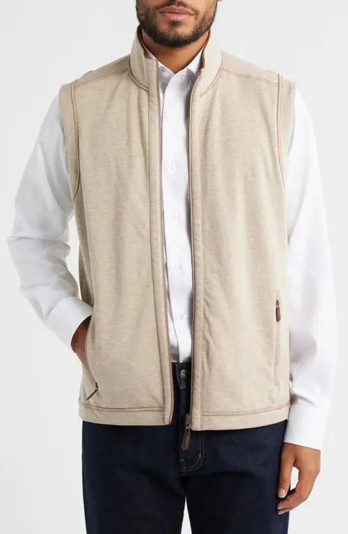 Johnston & Murphy Icon Reversible Knit Cotton Blend Vest - Rust/oatmeal