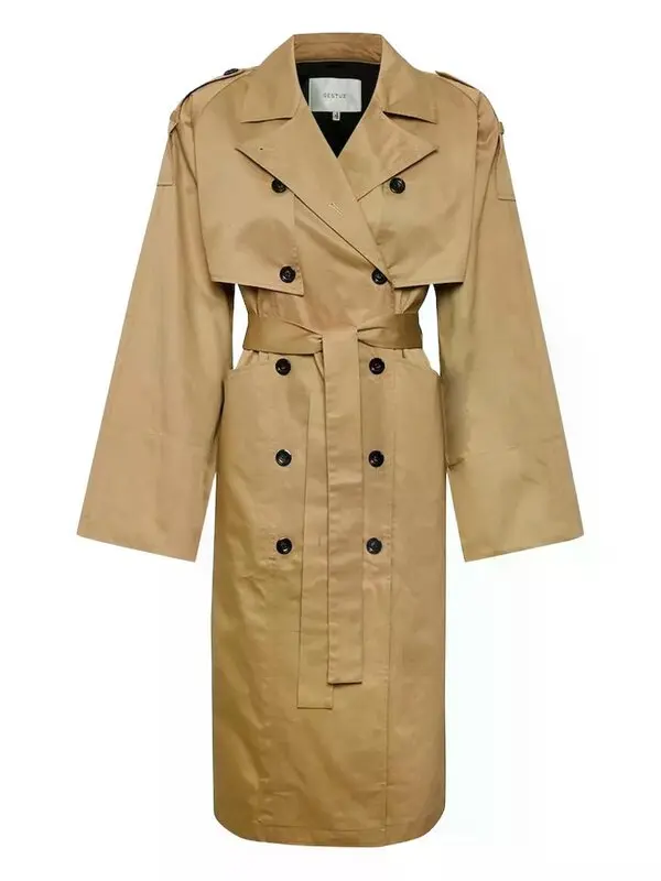 GESTUZ Mia Double-breasted Belted Trench Coat
