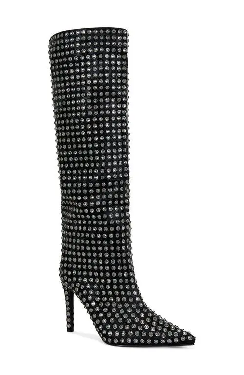 AZALEA WANG Lis Embellished Pointed Toe Boots