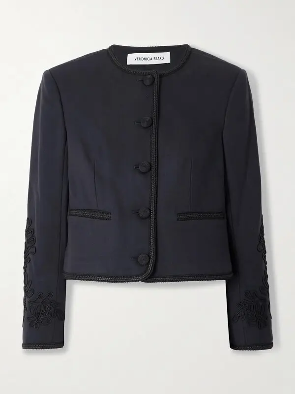 Veronica Beard Latrell Embroidered Jacket - Blue