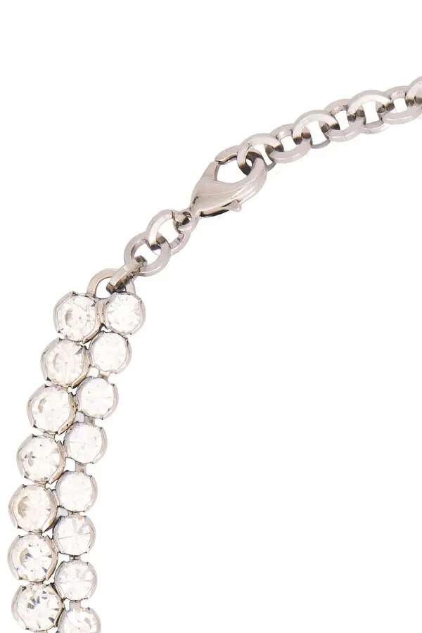 Alessandra Rich Crystal Necklace - Crystal & Silver
