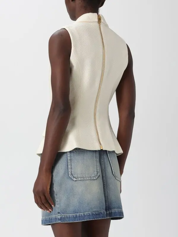Balmain Double Breasted Waistcoat - White