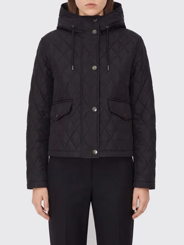 Burberry Hooded Quilted Nylon Jacket With Check Interior