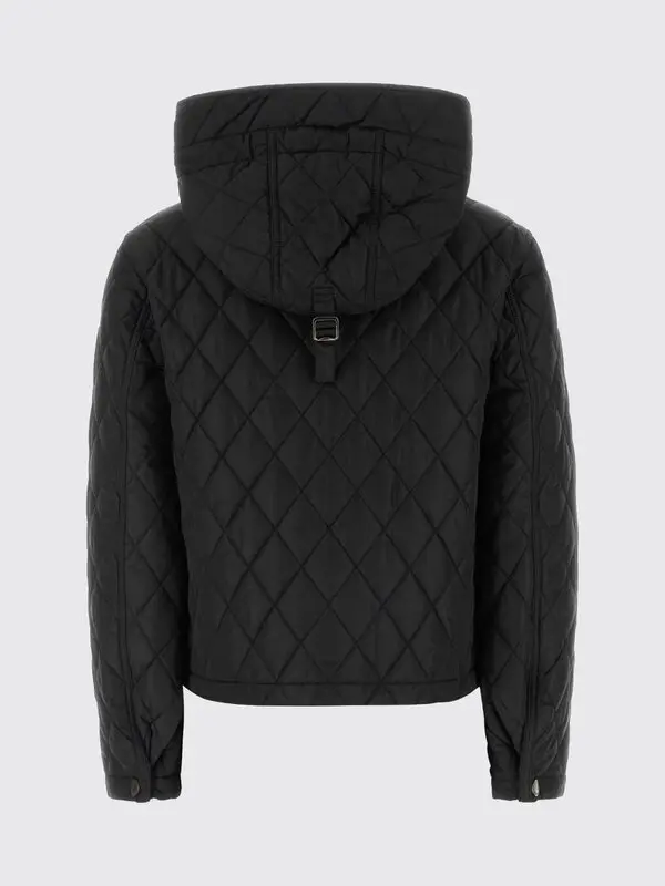 Burberry Hooded Quilted Nylon Jacket With Check Interior