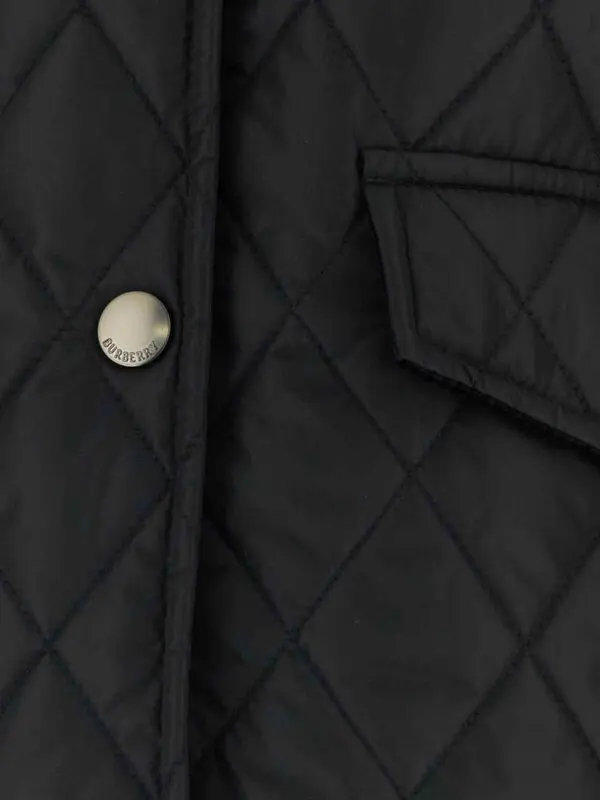 Burberry Hooded Quilted Nylon Jacket With Check Interior