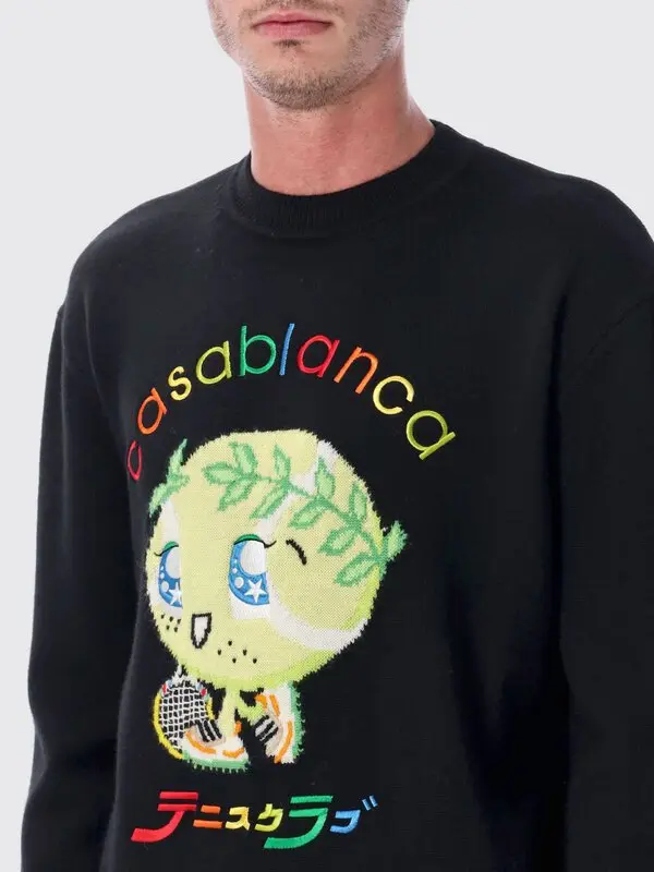 Casablanca Embroidered Graphic Knit Sweater - Fa01