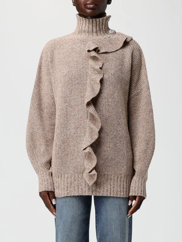 Liu Jo Ruffle Detailed Sweater - Beige