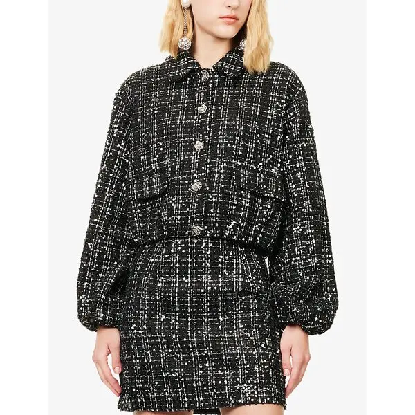 AMY LYNN Sequin-bouclé Woven Jacket