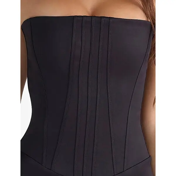 laila mini dress jacquard strapless fit Jacquard Floral Mini Dress main image 1